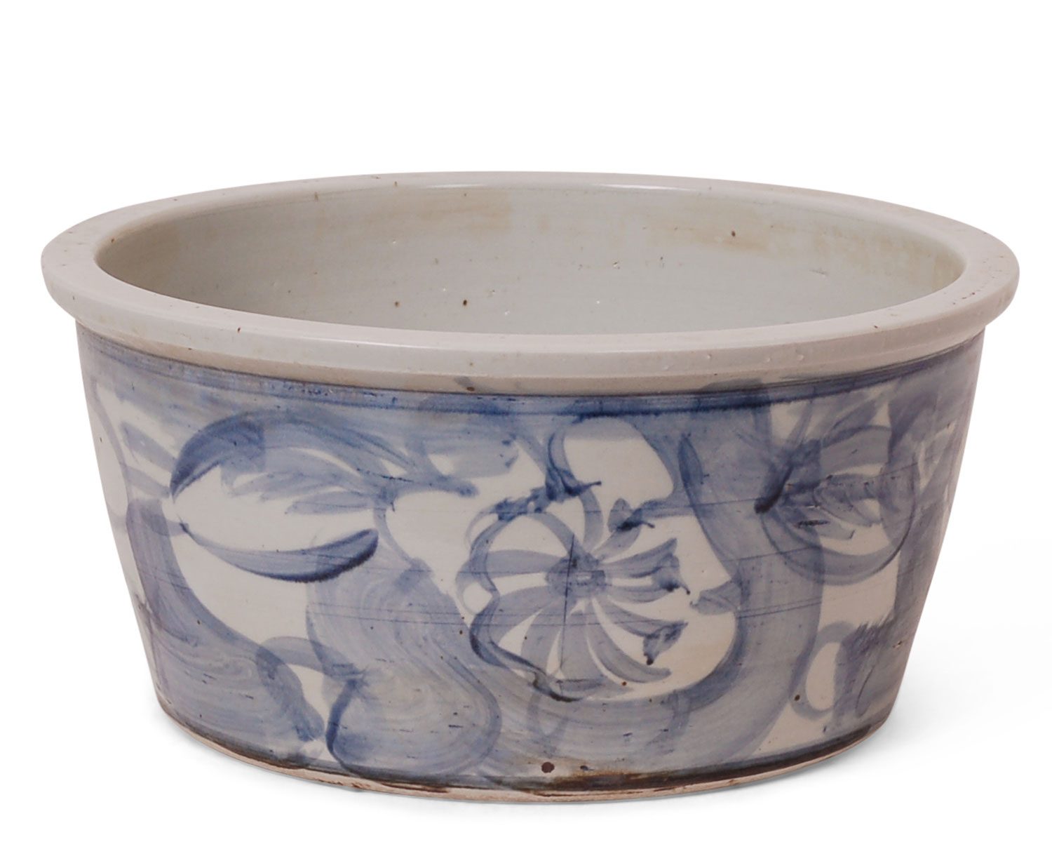 Blue and White Shallow Ming Planter - Avala International Inc.