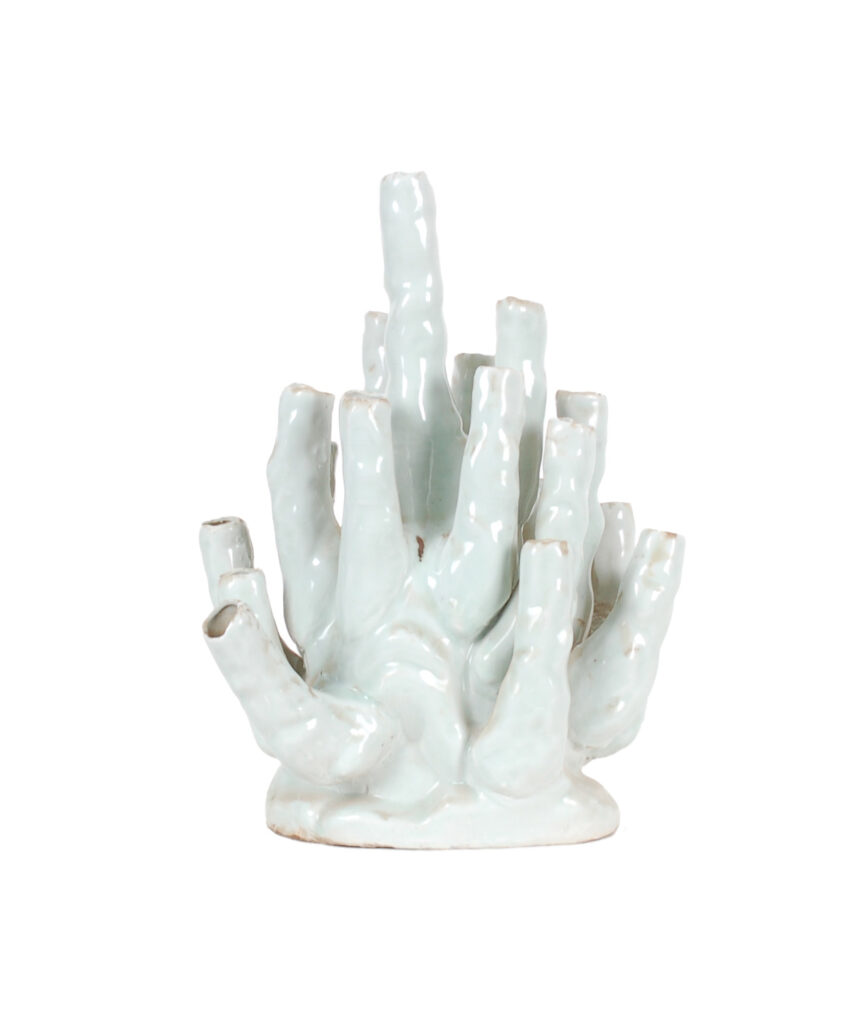 16" Tall Light Celadon Coral Tulipiere - Avala International Inc.