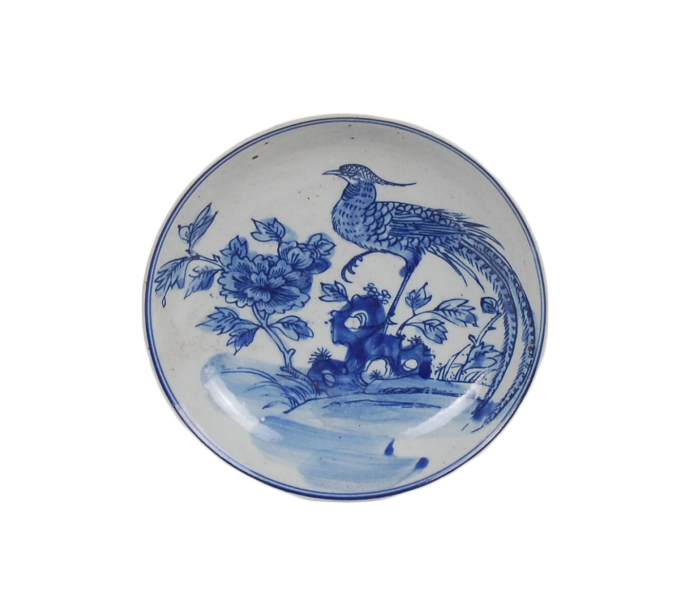 5" Blue and White Bird and Flower Plate - Avala International Inc.